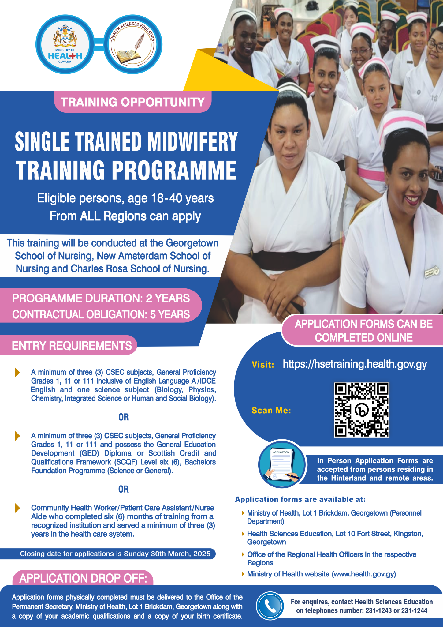 Single Trained Midwifery Training Programme – Ministry of Health Guyana