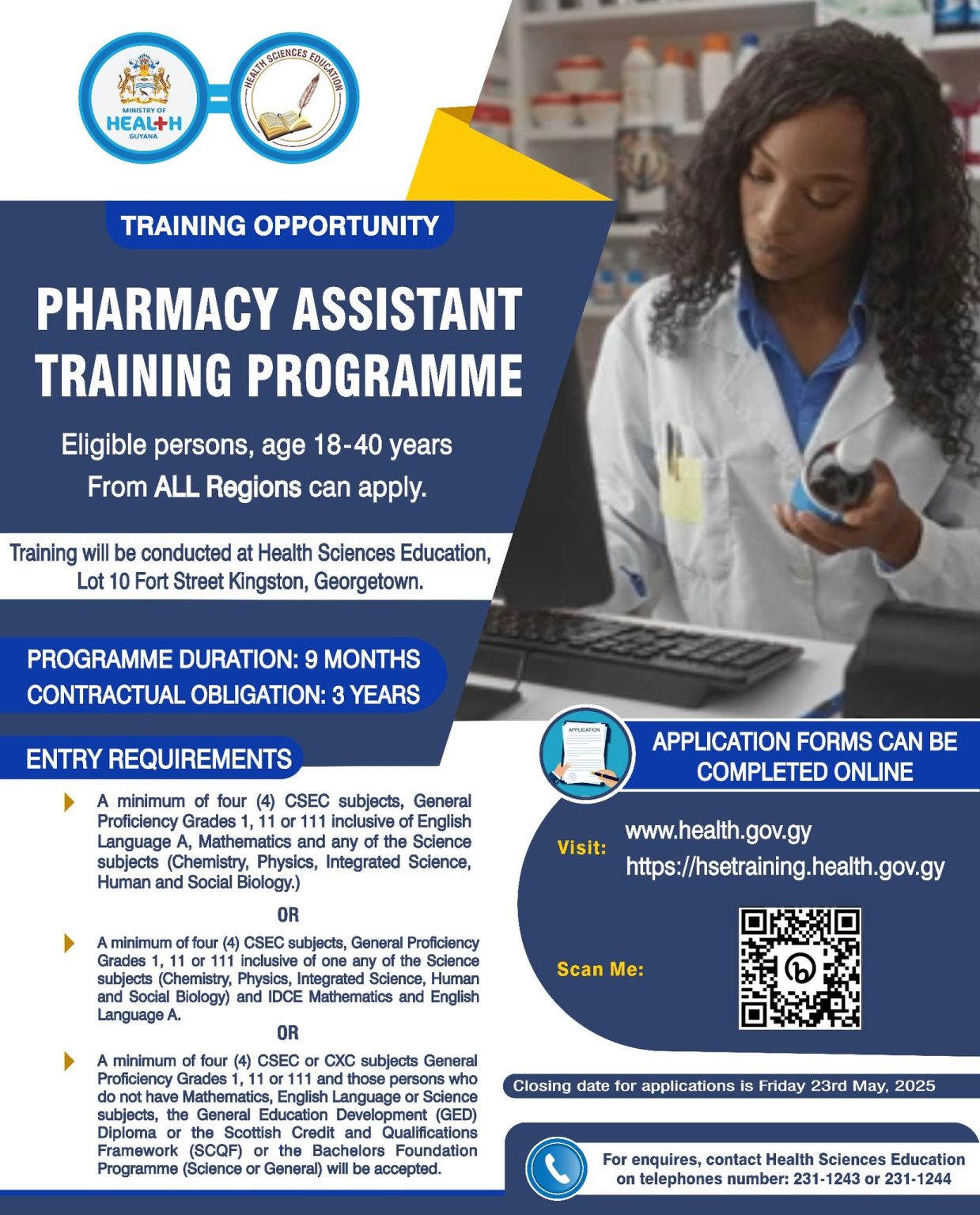 Pharmacy Assistant Training Programme – Ministry of Health Guyana